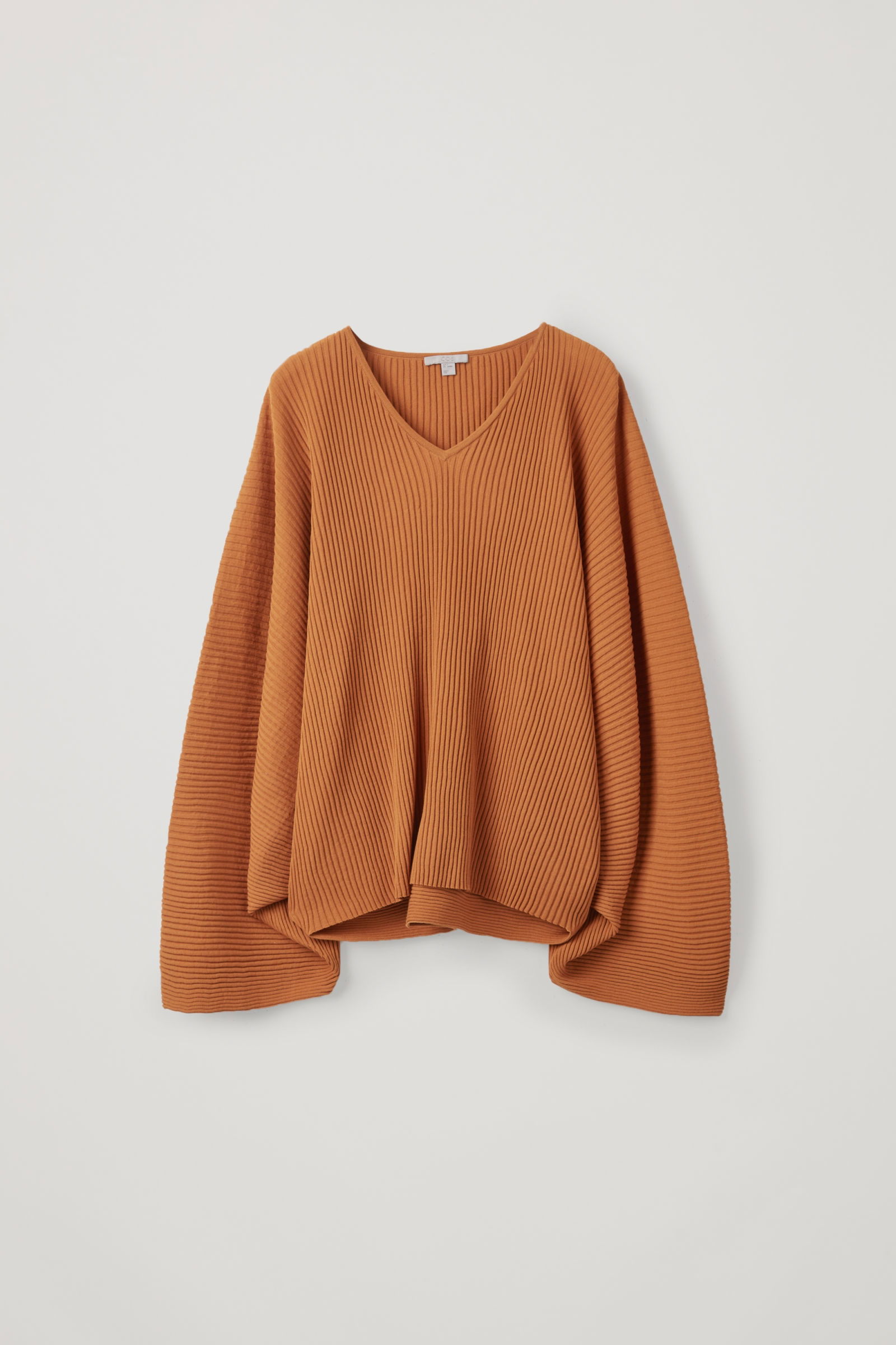 COS Cape-Style Cotton-Knit Top in Orange | Endource