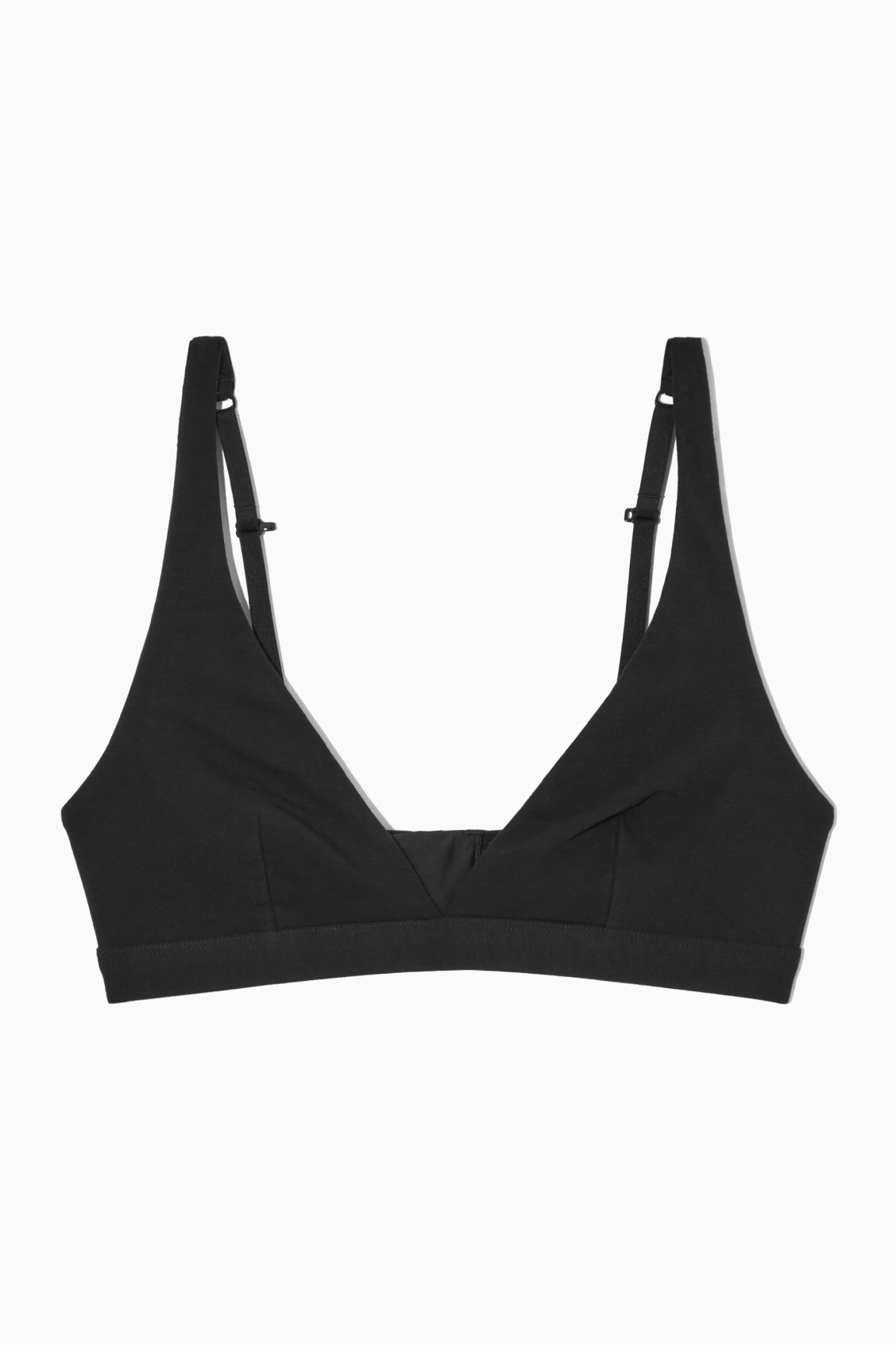 COS Organic Cotton Triangle Bra in BLACK | endource