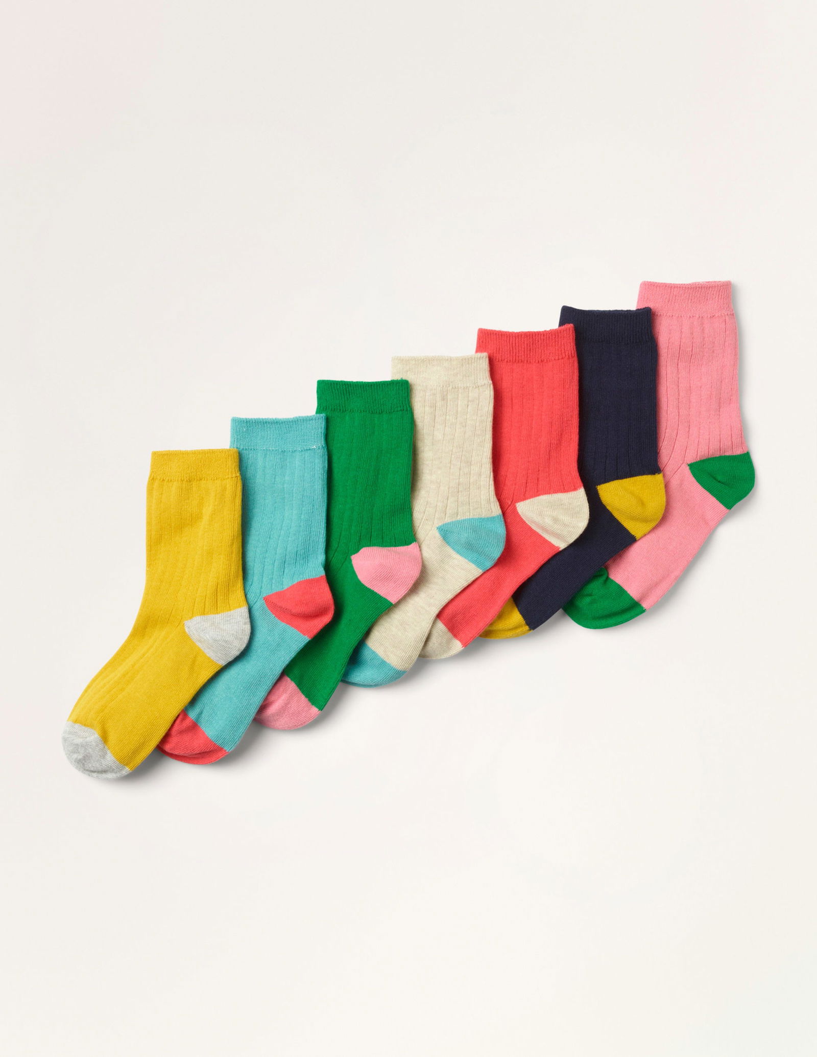 BODEN Ribbed Socks 7 Pack in Multi | endource