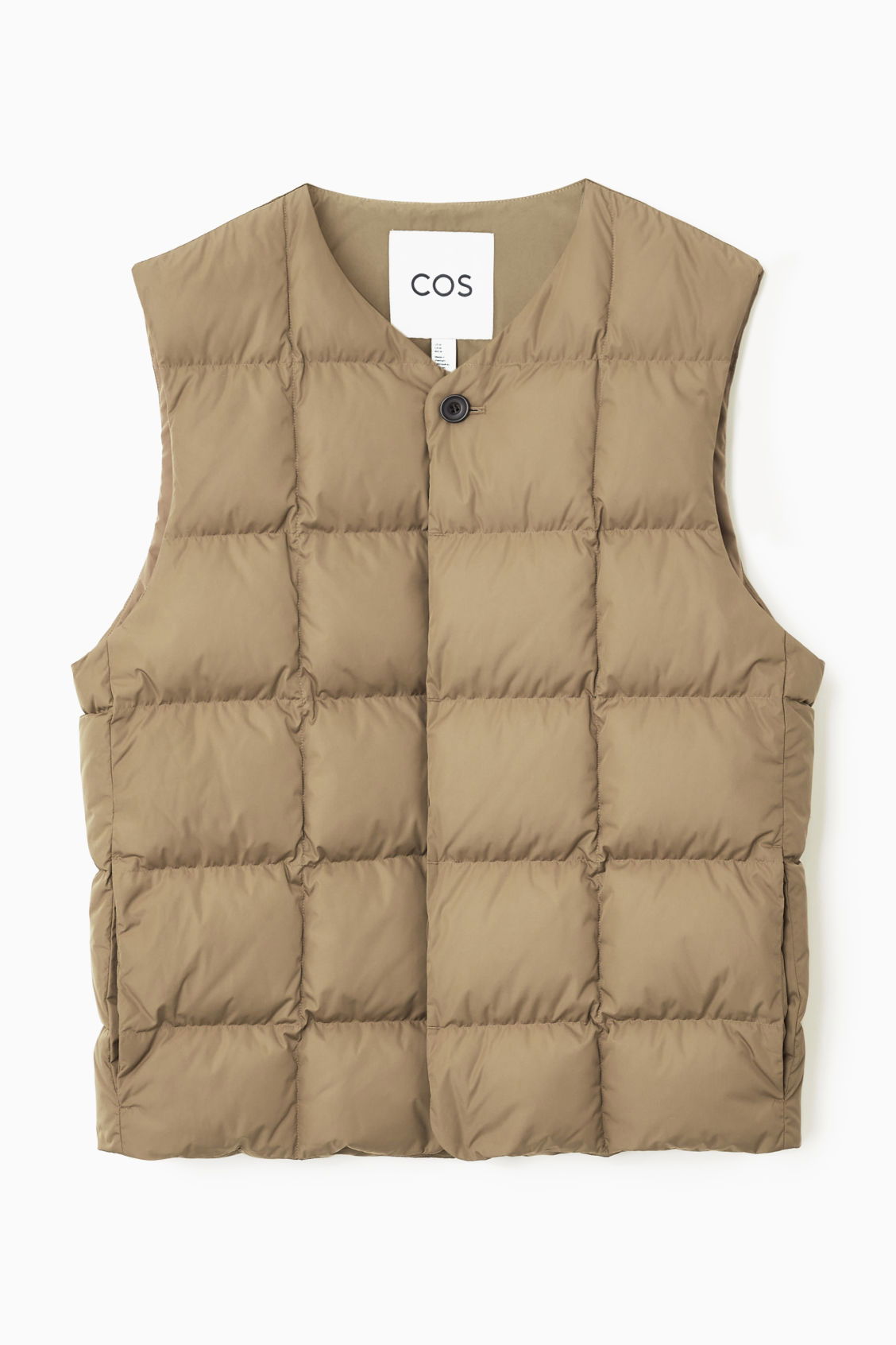 COS Quilted Padded Liner Gilet in BEIGE | endource