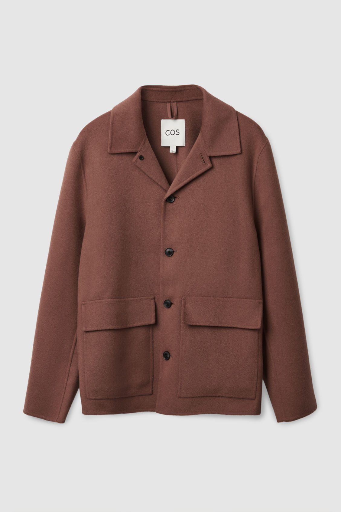 COS Utility Wool Jacket in BURGUNDY | endource