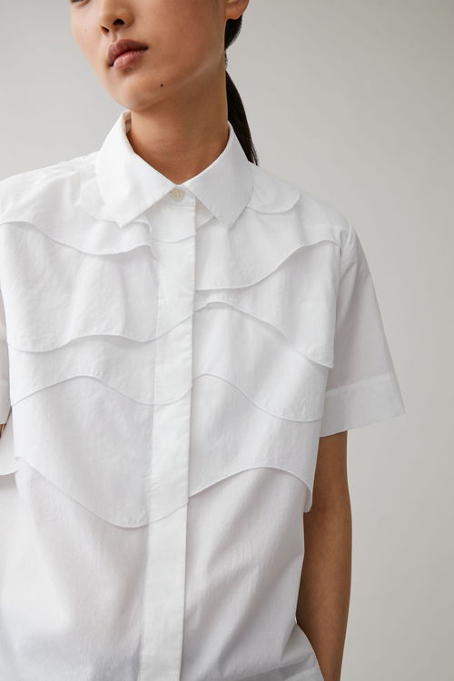 COS Layered Cotton Shirt in white | endource