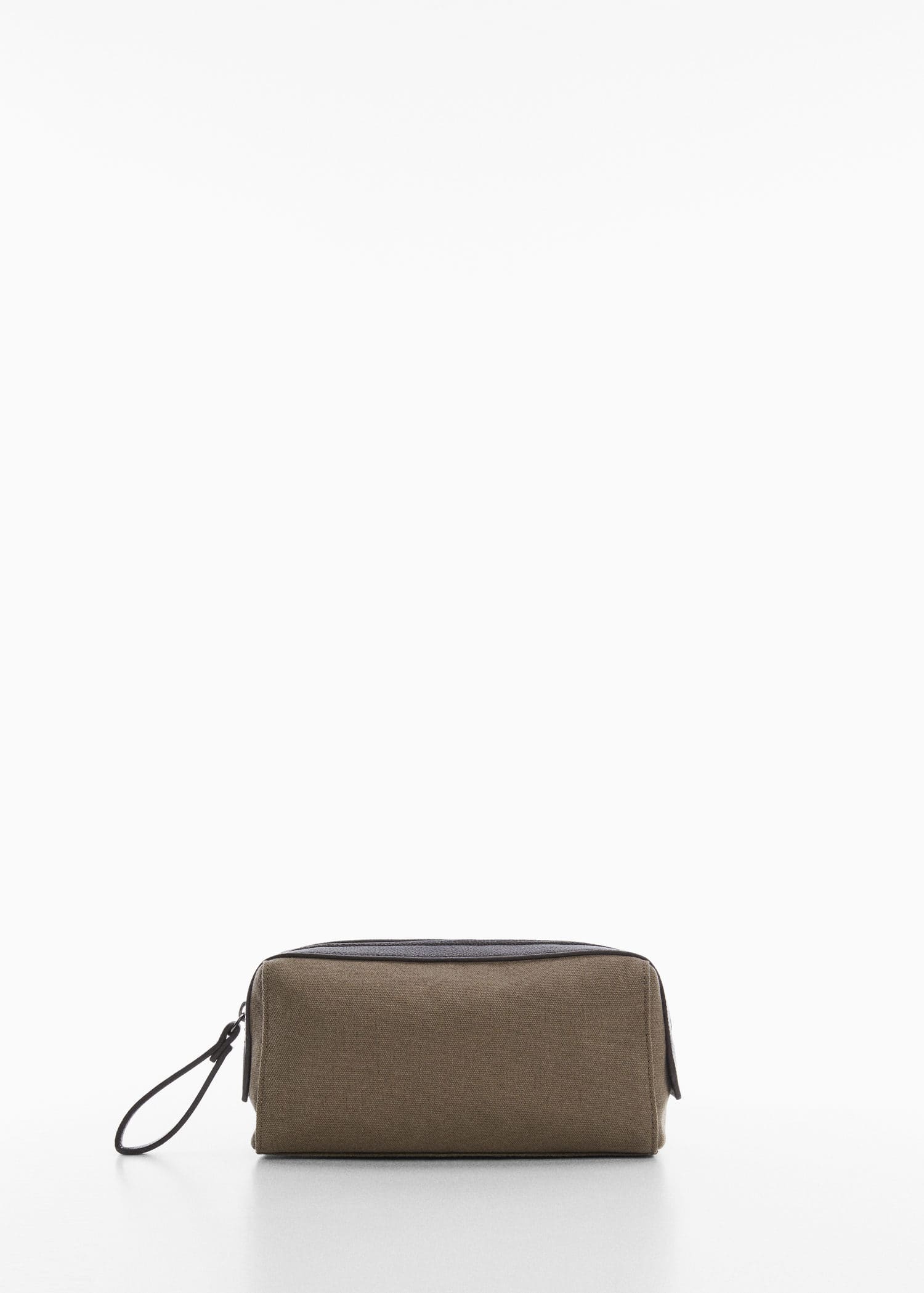 MANGO Contrasting Design Cosmetic Bag in Khaki | endource