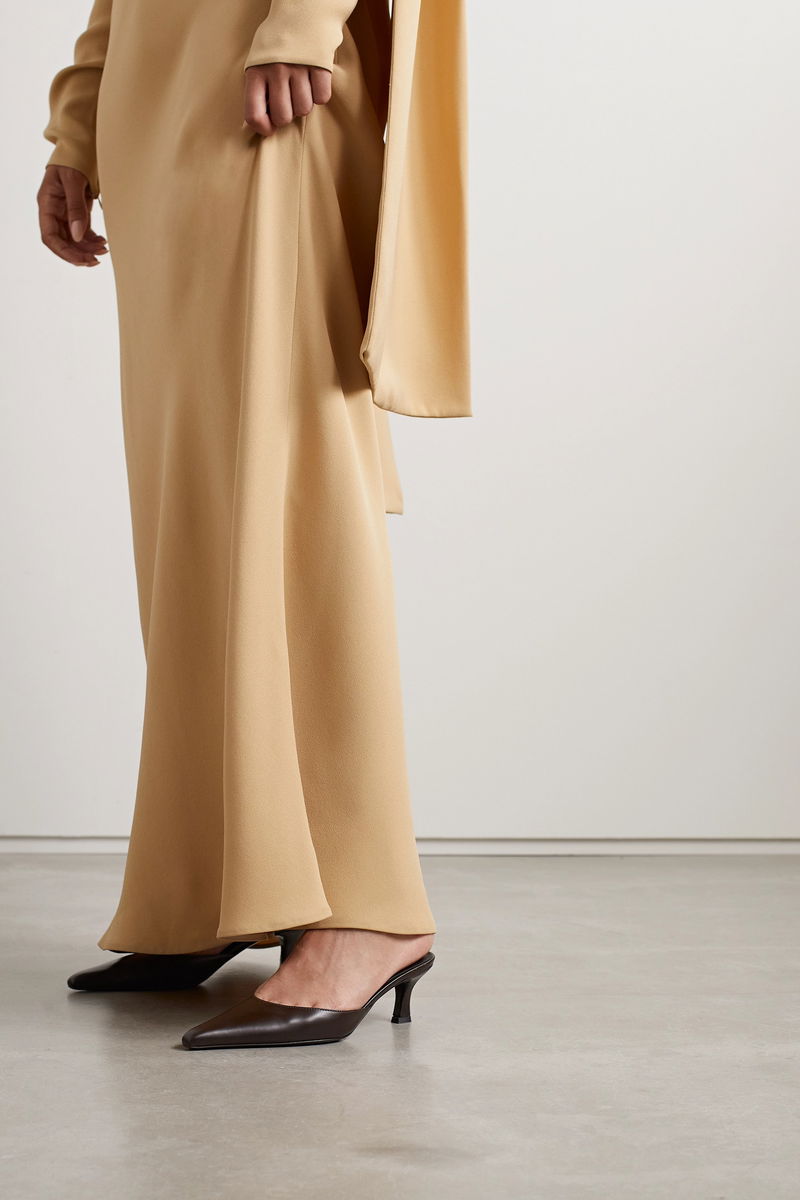 THE ROW Cybil Leather Mules in Brown | Endource