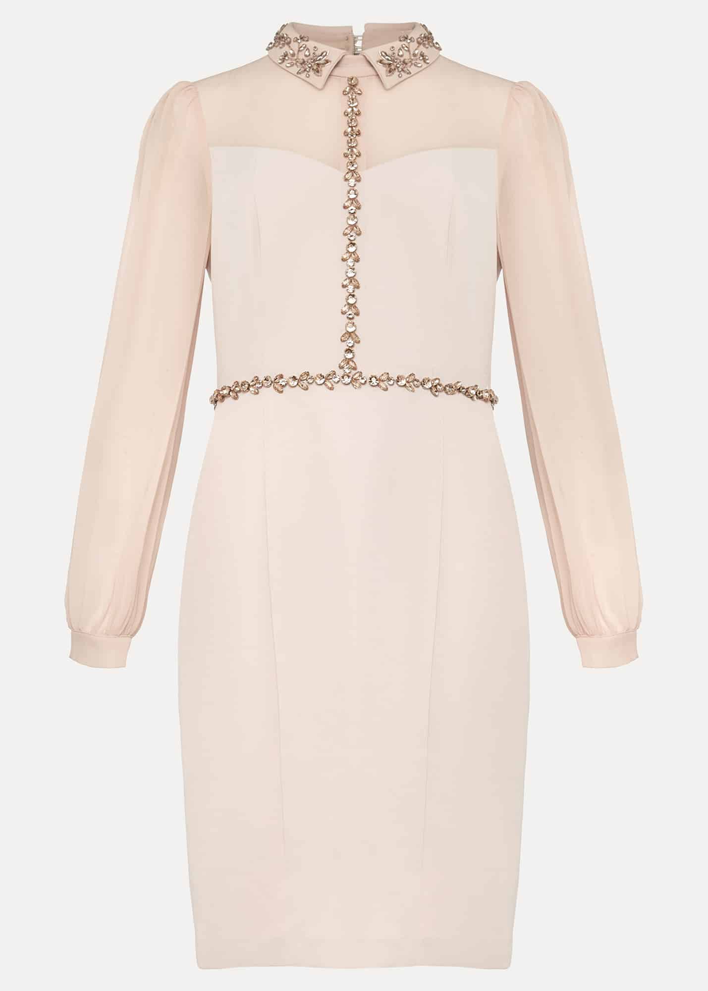 PHASE EIGHT Avah Embellished Fitted Dress in Cameo | endource