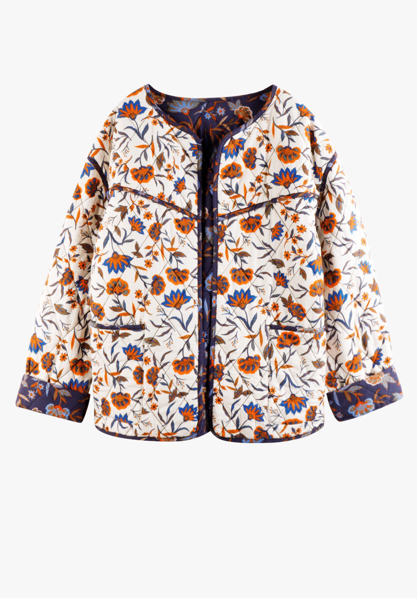 HUSH Orna Reversible Quilted Jacket in Paisley Floral | endource
