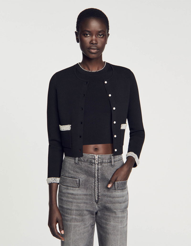 SANDRO Beaded Cardigan | endource
