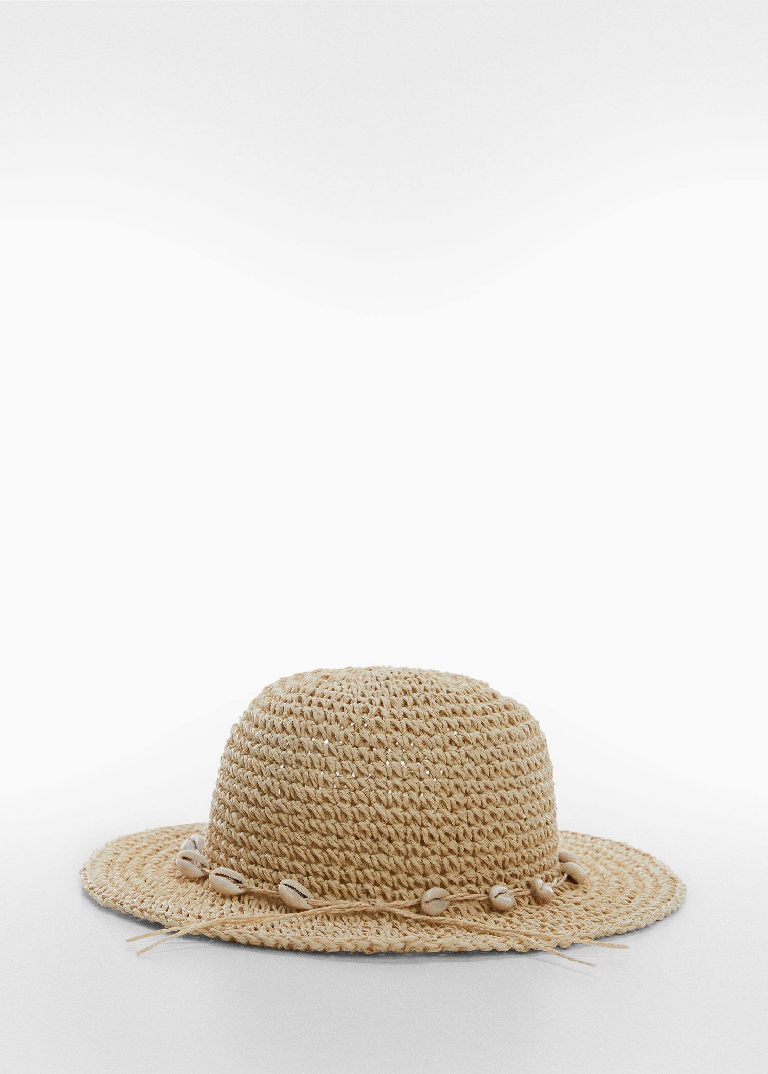 MANGO Shells Straw Hat in Sand | Endource