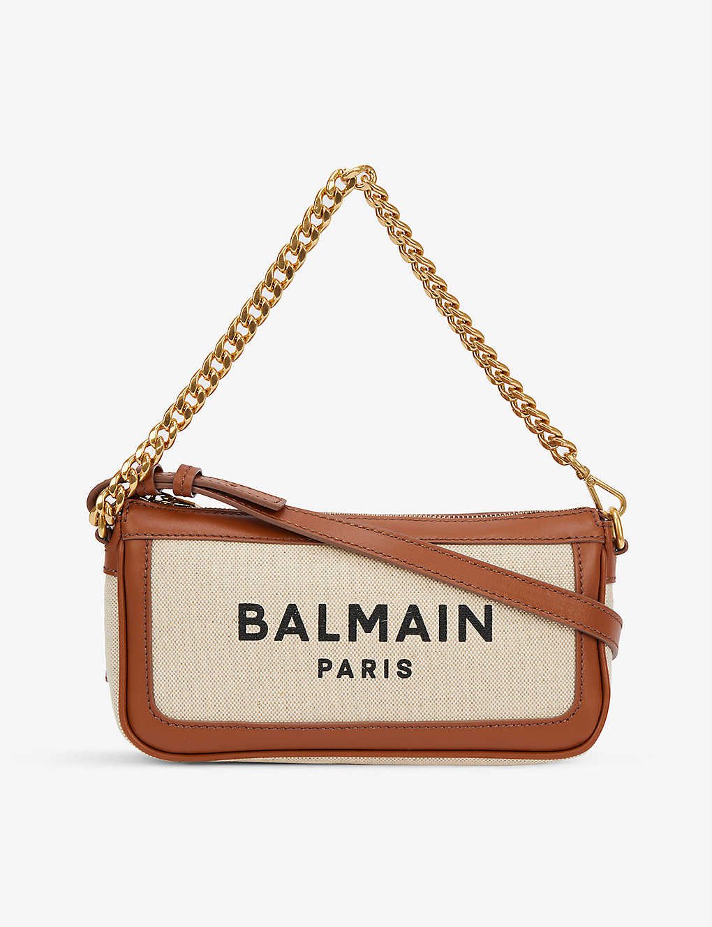 Balmain Logo-Print Cross-Body Bag in NATURELMARRON | Endource