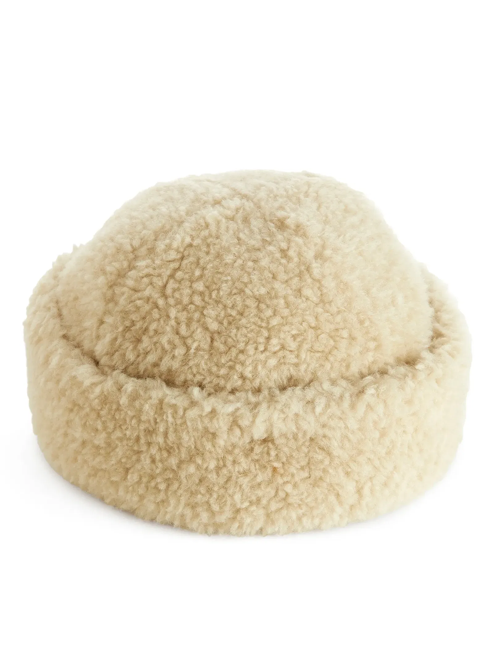 ARKET Wool Teddy Hat in Beige | endource