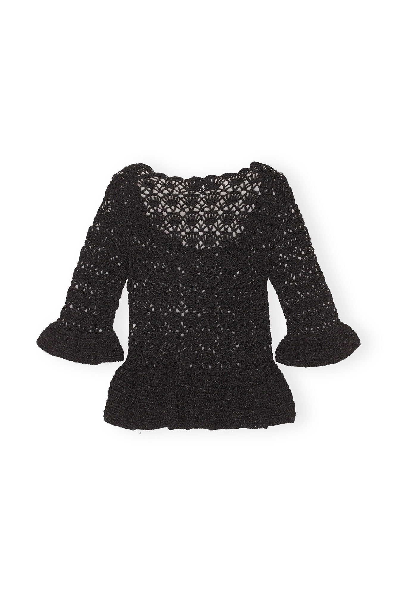 GANNI Crochet Top in Black | endource