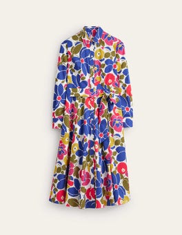 BODEN Amy Midi Shirt Dress in Multi, Bloomsbury Pop | endource