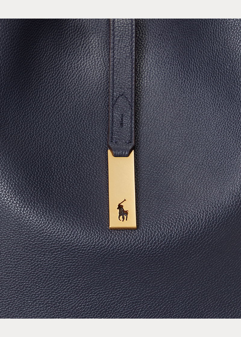 POLO RALPH LAUREN Polo ID Medium Leather Shoulder Bag in Green | endource
