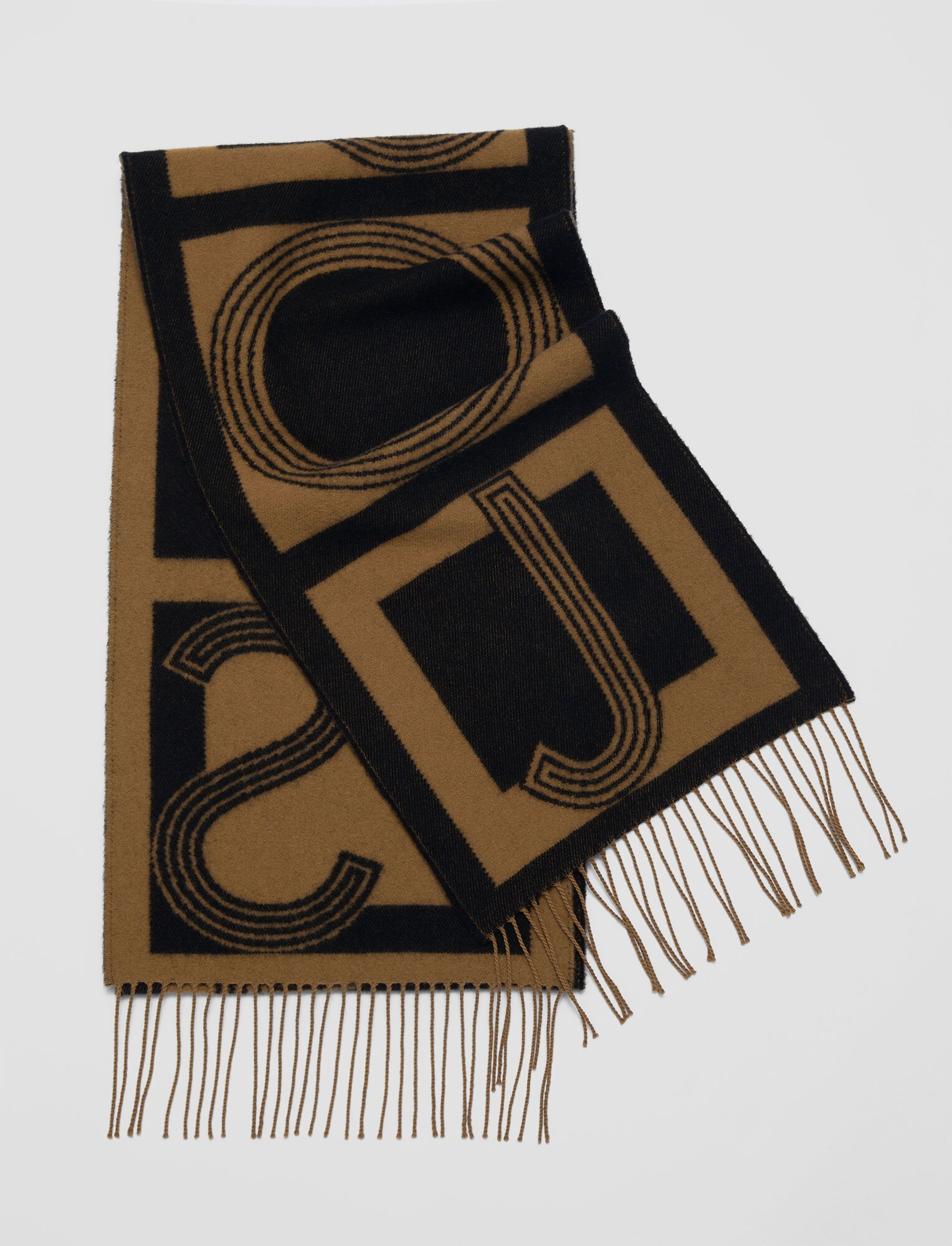 JOSEPH Alphabet Aisa Scarf in Almond/Black | endource