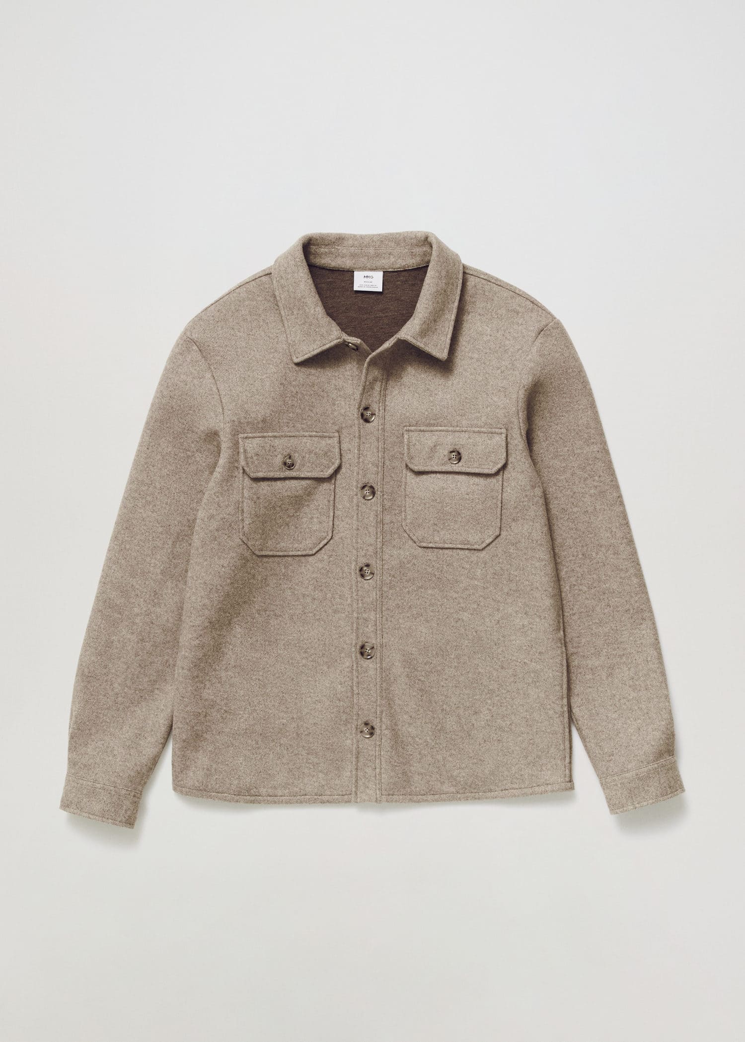 MANGO Textured Overshirt With Pockets | endource
