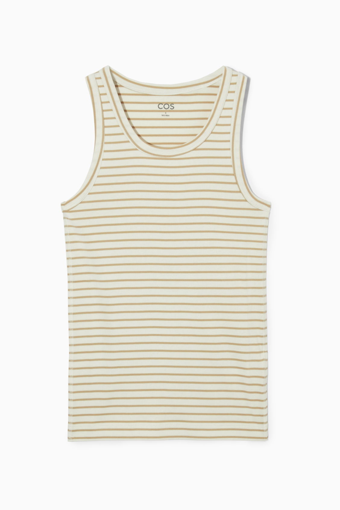 COS Ribbed Tank Top in BEIGE / STRIPED | Endource