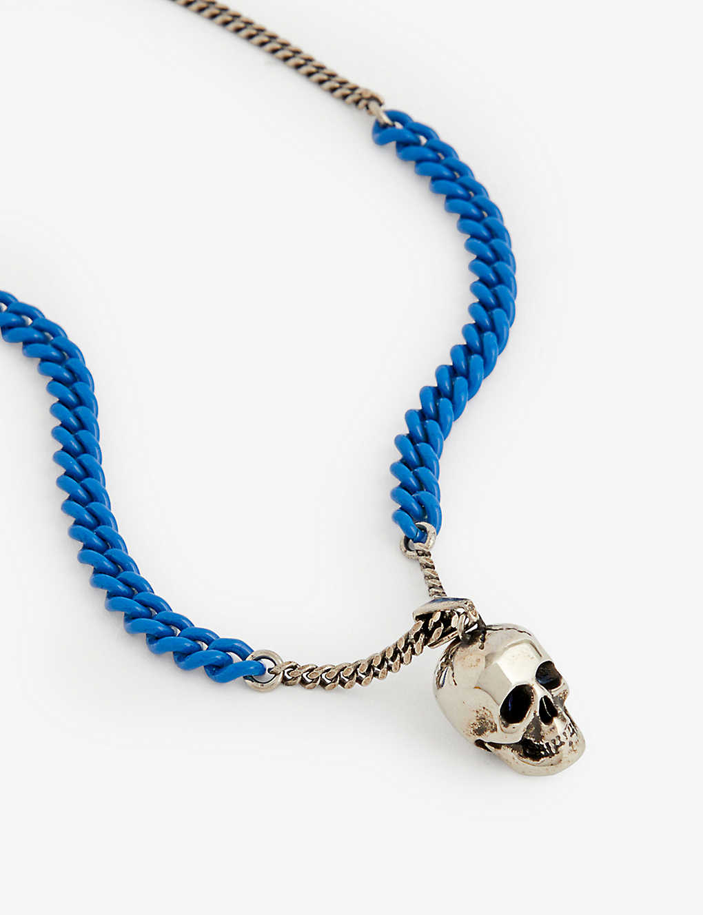 ALEXANDER MCQUEEN Skull-Embellishment Brass Necklace in A.silver/elect ...
