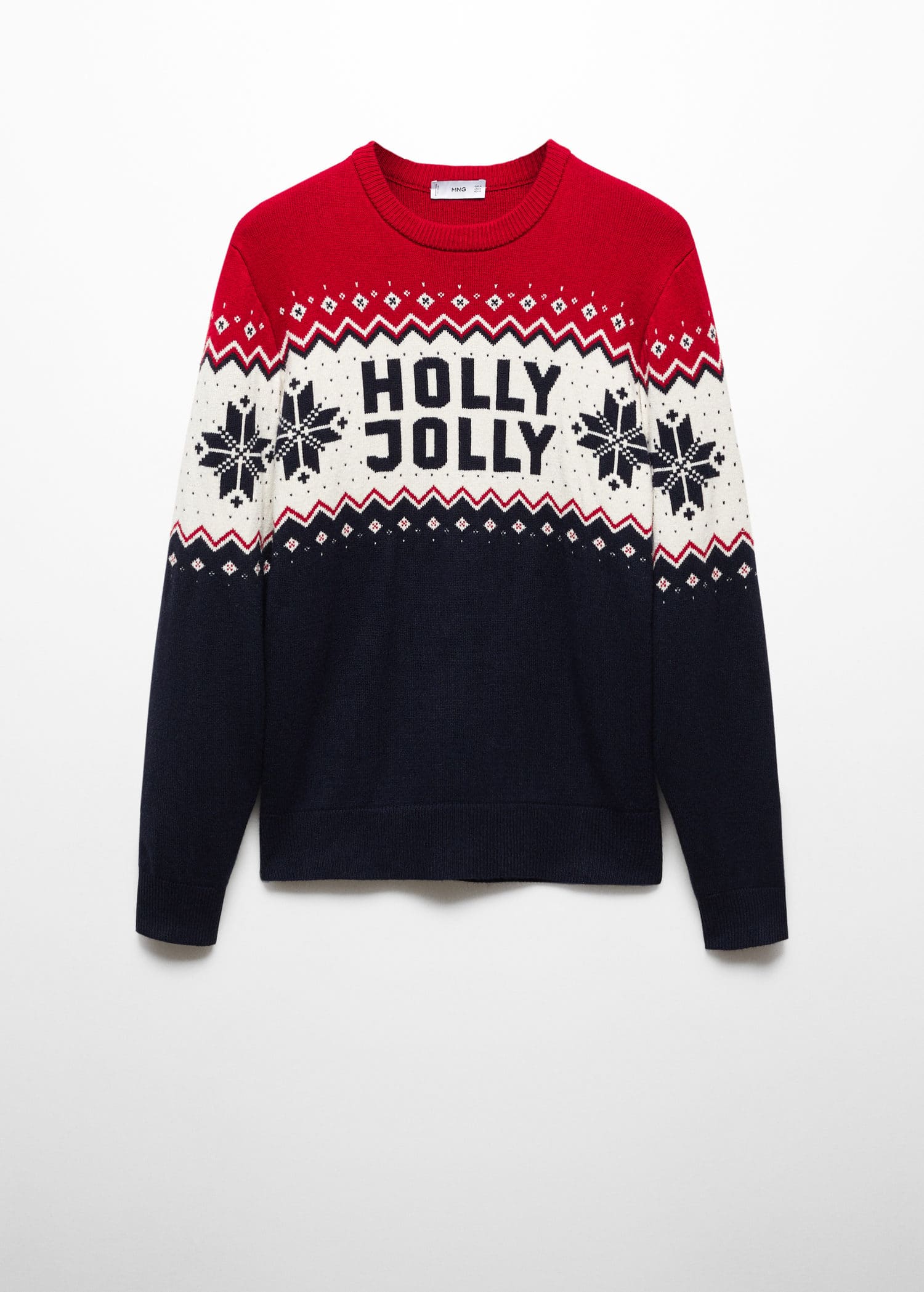 MANGO Christmas Jacquard Sweater in Navy | Endource