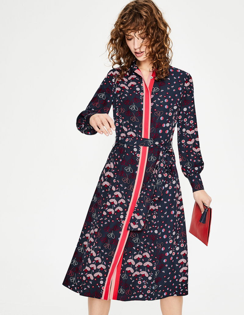 BODEN Pippa Shirt Dress in Heritage Blue Meadow | Endource