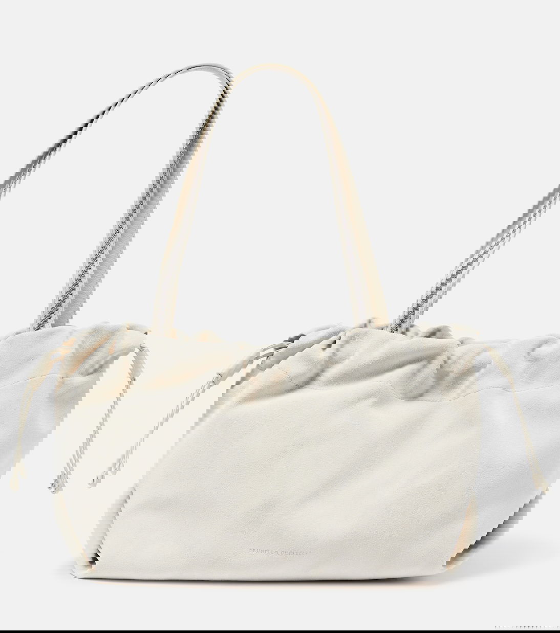 BRUNELLO CUCINELLI Medium Leather Shoulder Bag in Grey | Endource