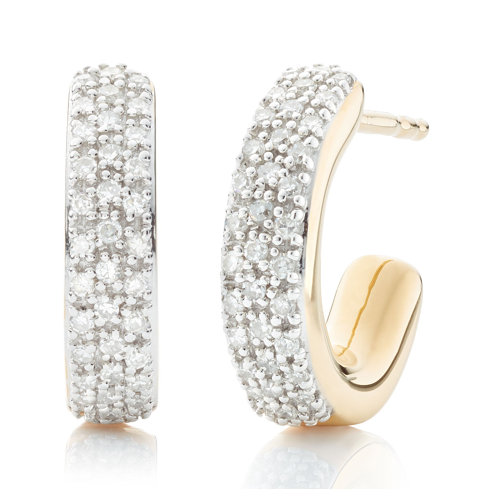 MONICA VINADER Fiji Mini Diamond Huggie Earrings in 18k Gold Vermeil ...