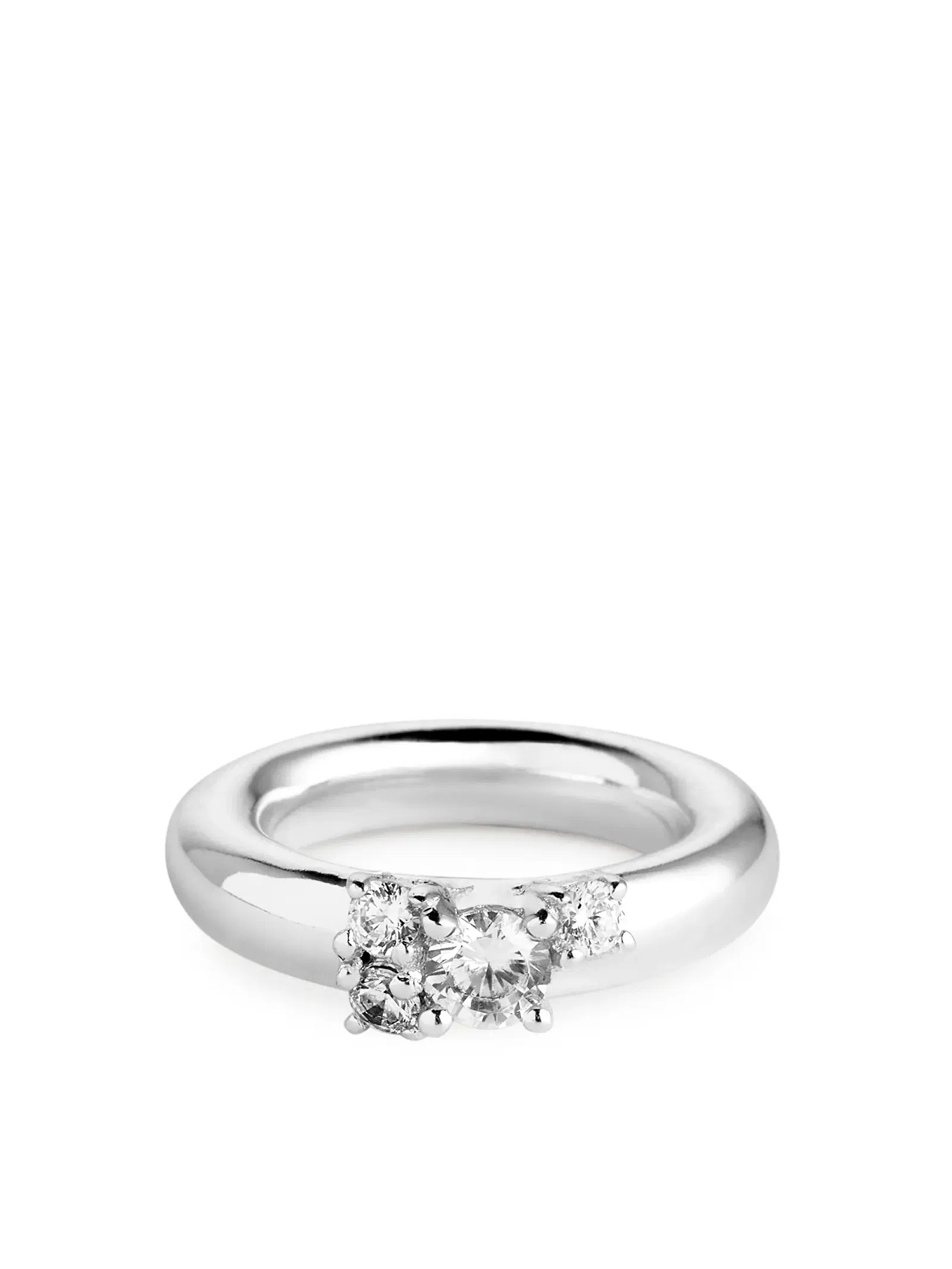 ARKET Silver-Plated Rhinestone Ring in Silver | Endource