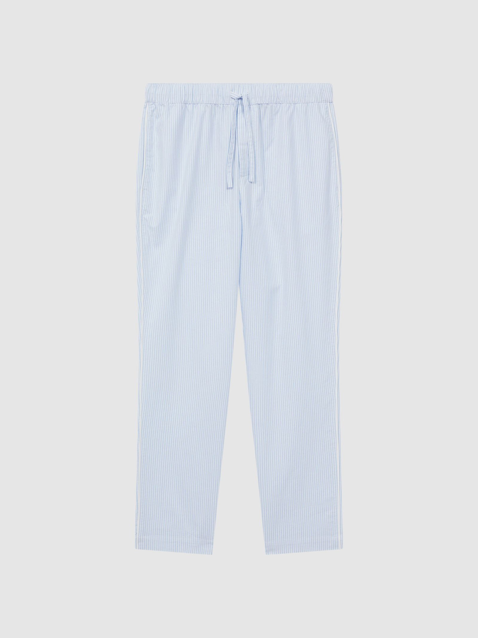 REISS Tamworth Striped Cotton Drawstring Pyjama Bottoms in Blue/White ...