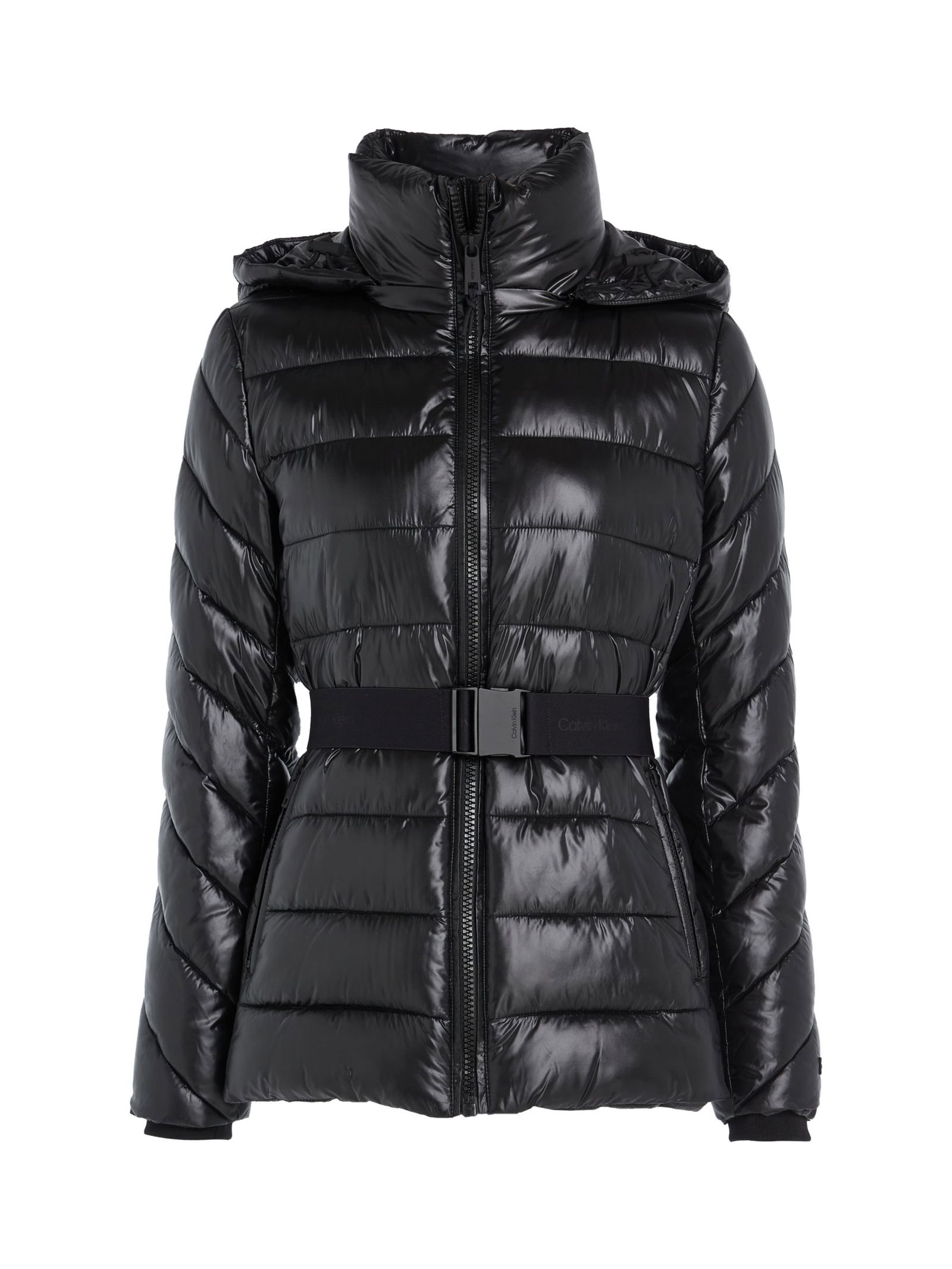 CALVIN KLEIN Belted Padded Jacket in Ck Black | Endource