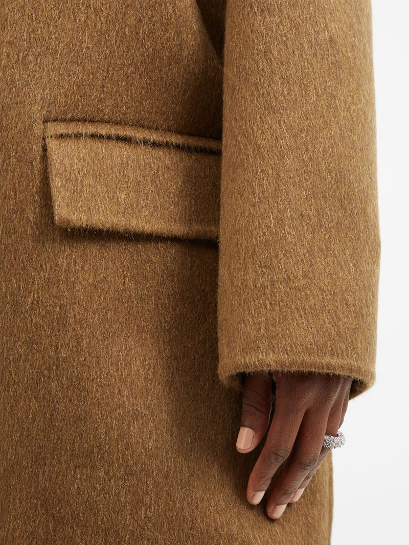BOTTEGA VENETA Oversized Wool-Blend Felt Overcoat in Brown | endource