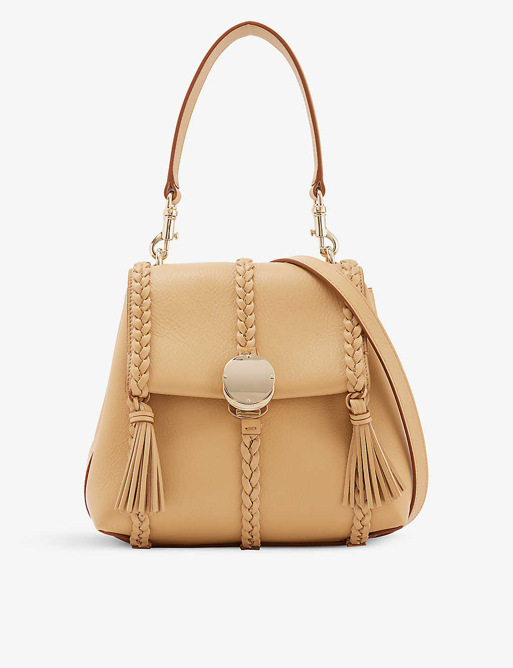 CHLOÉ Penelope Small Leather Shoulder Bag in MILKY BROWN | endource