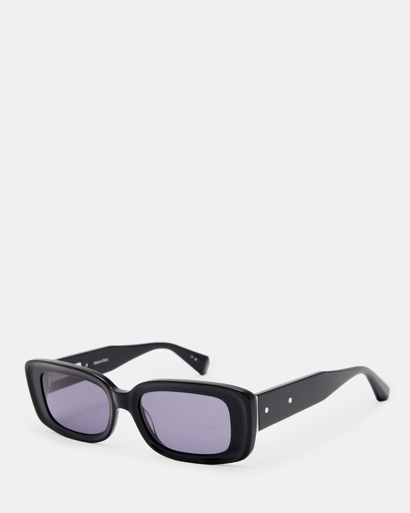 ALLSAINTS Sonic Rectangular Sunglasses in Gloss Black | Endource