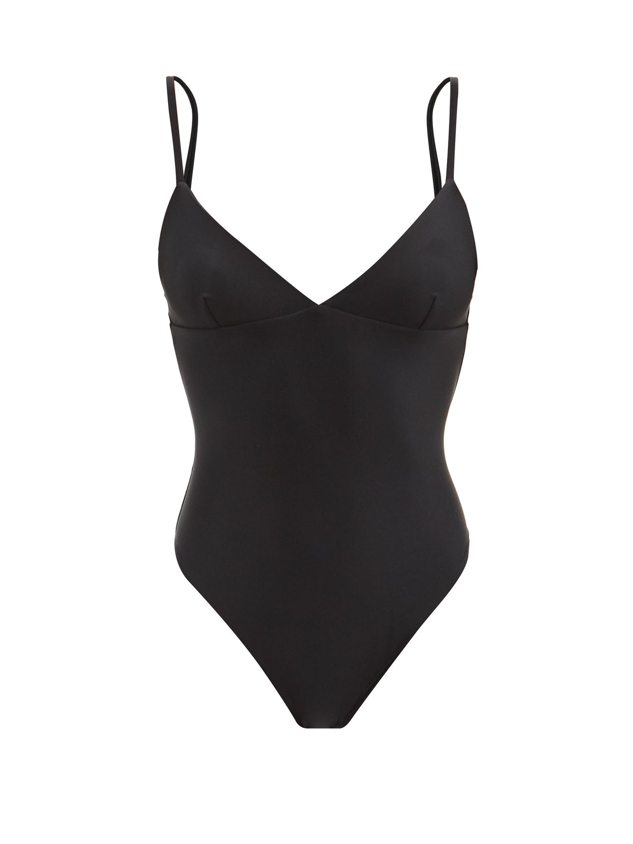 MATTEAU The Plunge V-Neck Swimsuit in Black | Endource