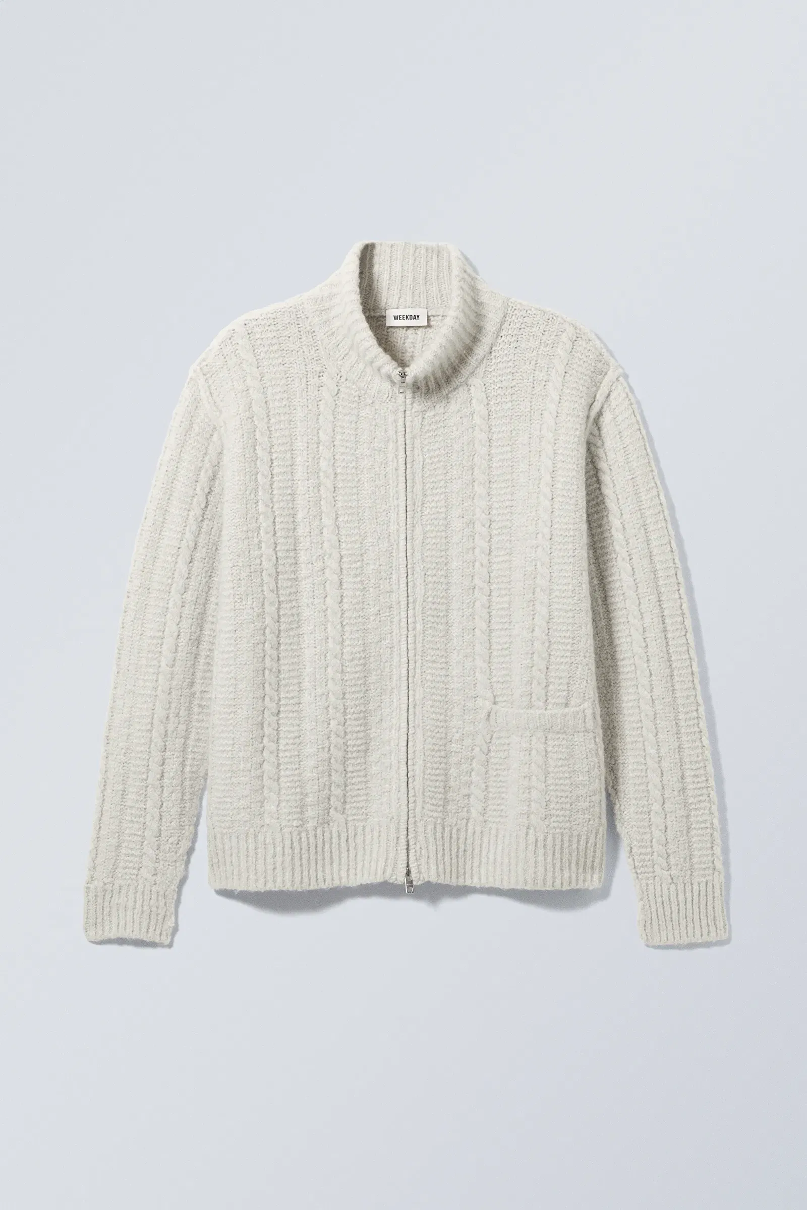 WEEKDAY Mattias Wool Blend Knit Cardigan in Ecru | endource