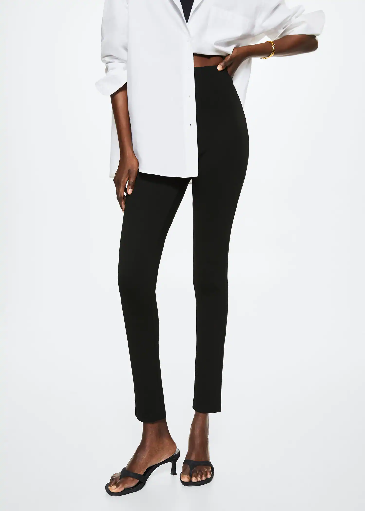 MANGO Basic Leggings in Black | endource
