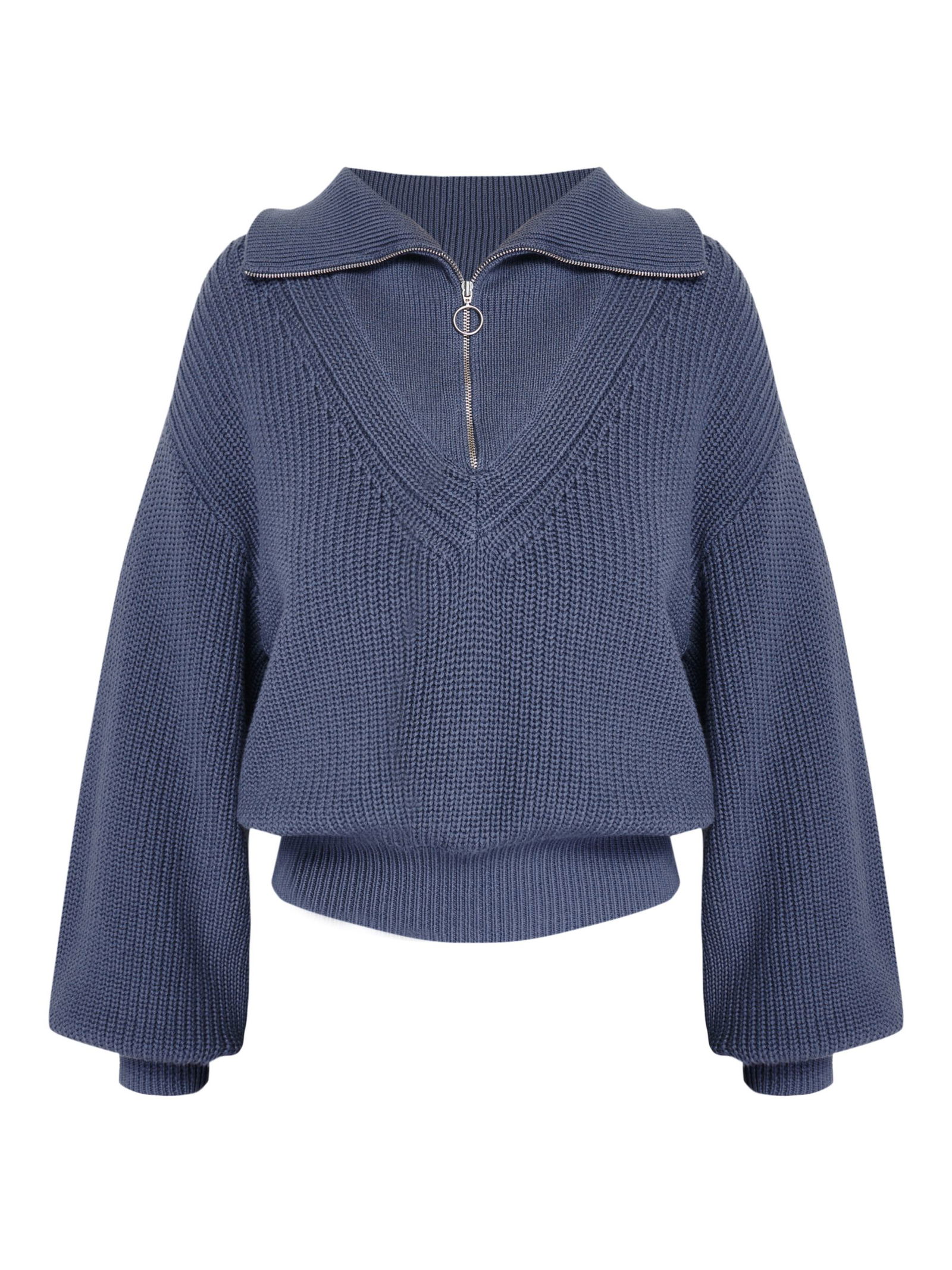 SWEATY BETTY Modern Collared Jumper in Endless Blue | endource