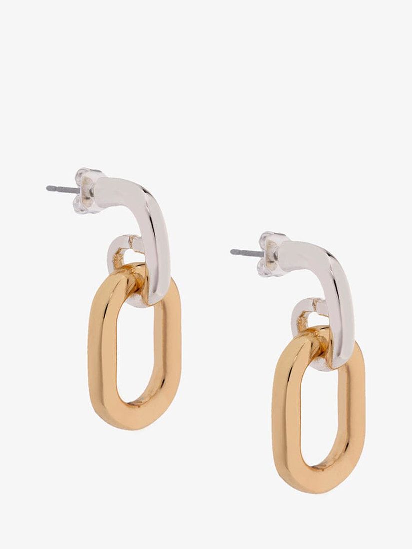 MINT VELVET Double Link Hoop Earrings in Gold/Silver | endource
