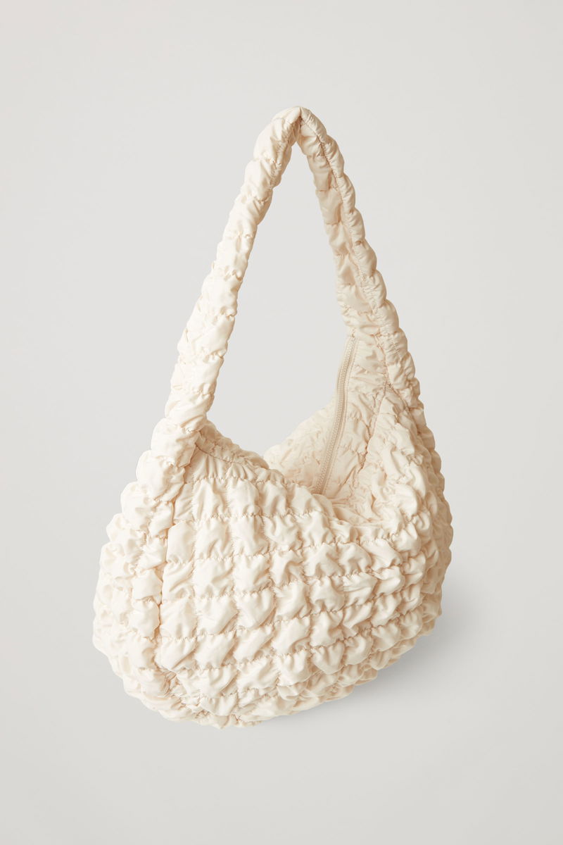 COS Recycled Polyester Quilted Oversized Shoulder Bag in Off-white ...