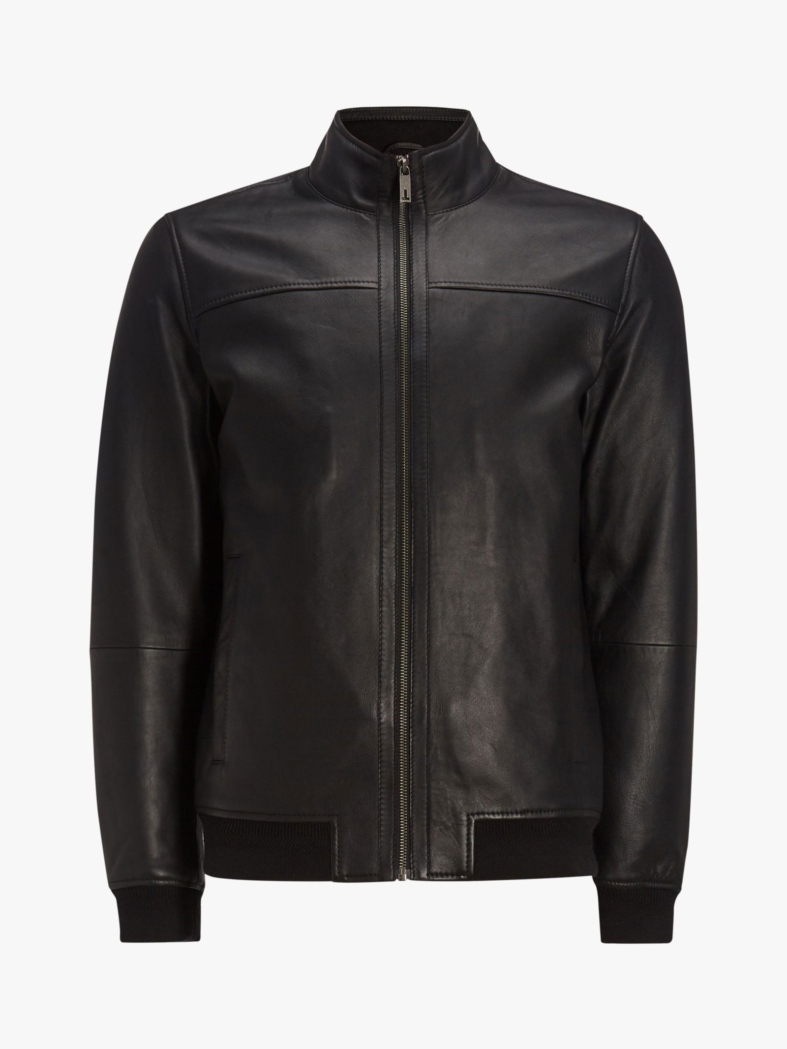 TED BAKER Dwite Leather Bomber Jacket in Black | Endource