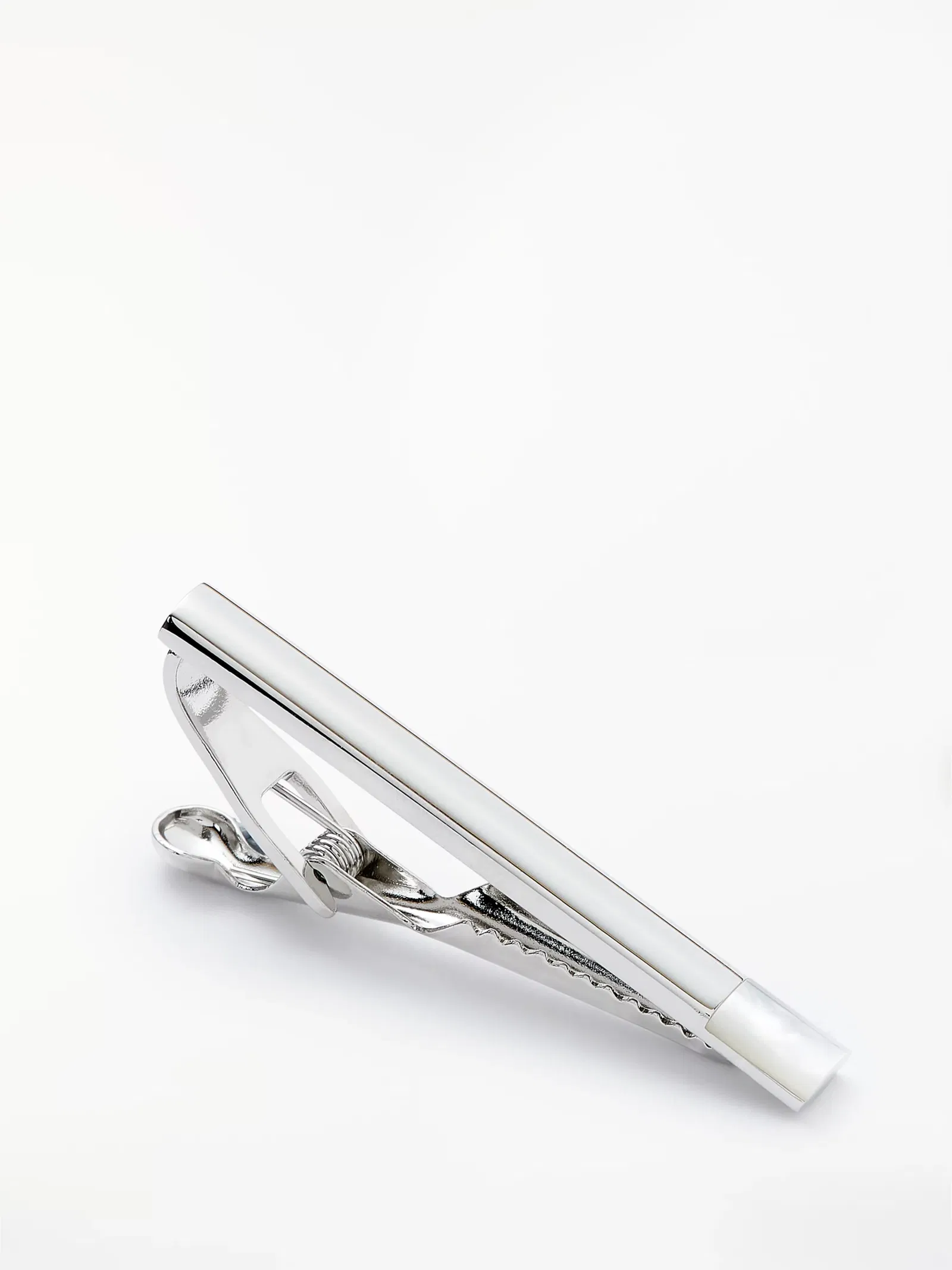 JOHN LEWIS Mother of Pearl Tie Slide in Silver | endource
