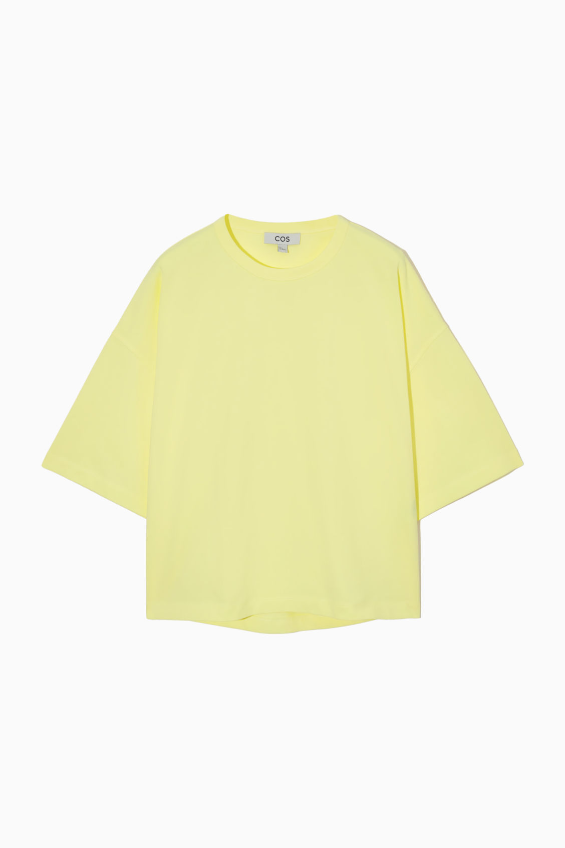 COS Boxy-Fit Curved-Hem T-Shirt in YELLOW | endource