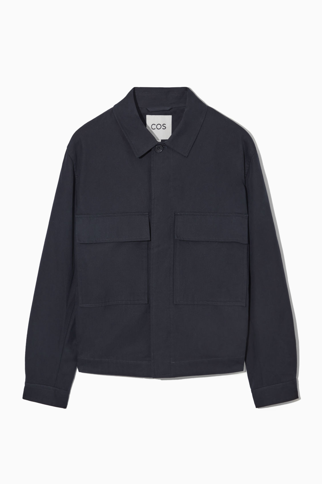 COS Cotton-Twill Utility Overshirt in NAVY | endource