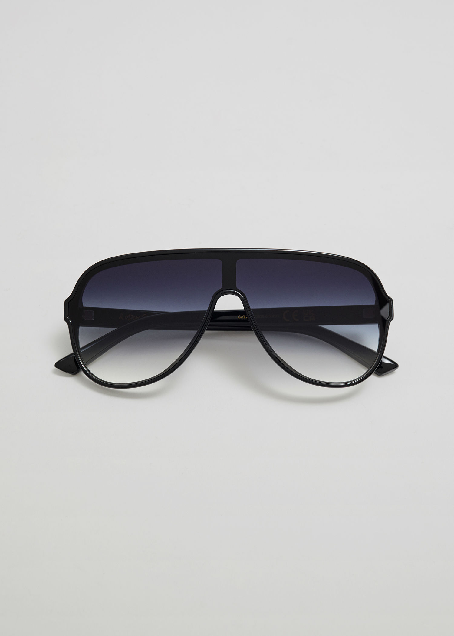 & OTHER STORIES Aviator Shield Sunglasses in Black | endource