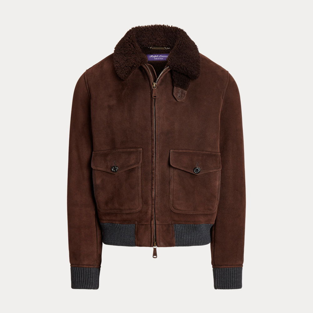 RALPH LAUREN PURPLE LABEL Shearling Bomber Jacket | Endource