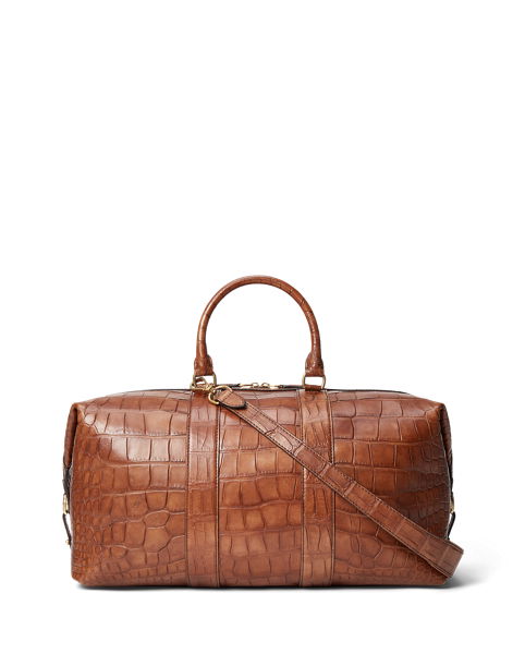 RALPH LAUREN PURPLE LABEL Welington Alligator Duffel in Gold | Endource