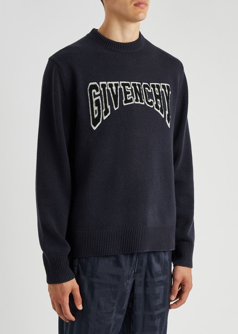 GIVENCHY Logo-Appliquéd Wool-Blend Jumper | endource