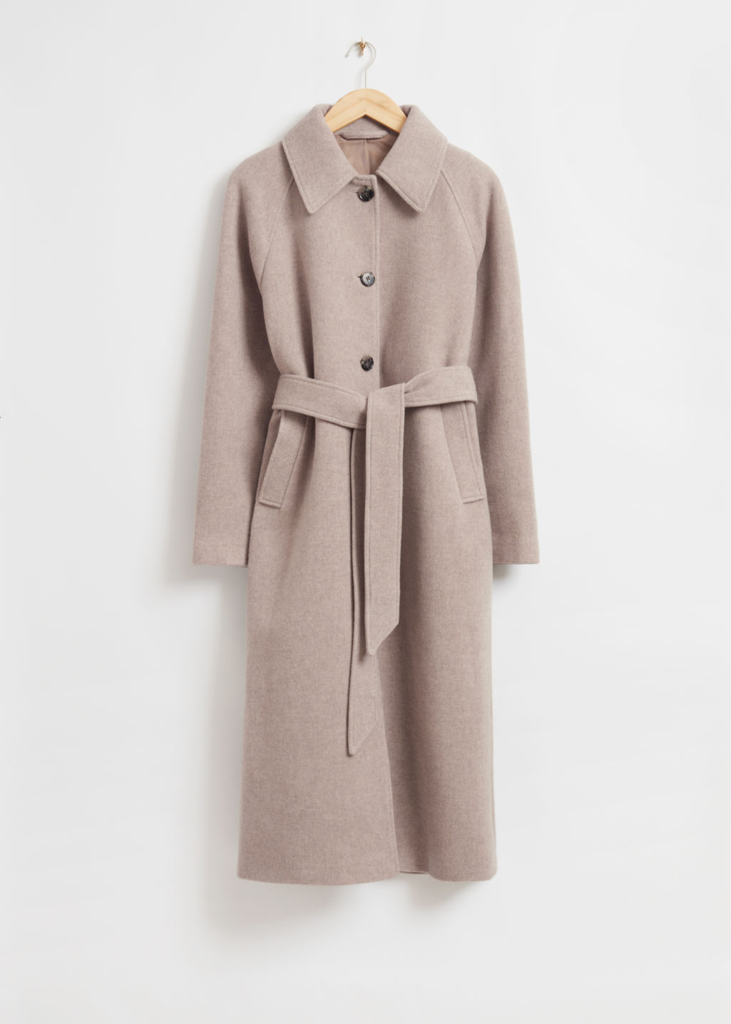 & OTHER STORIES Relaxed Wool Blend Coat in Light Beige | endource