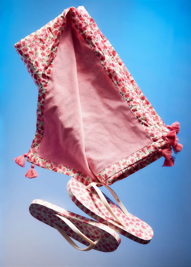 MANGO Strappy Flip Flop in Pink | endource