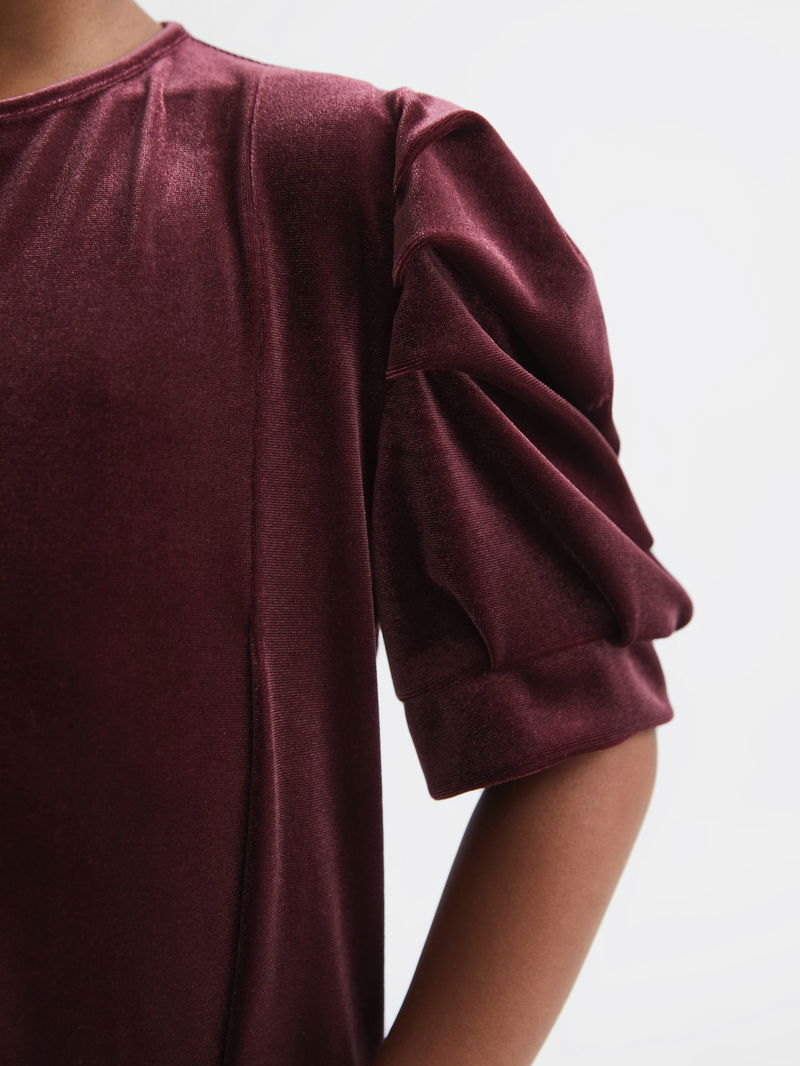 Reiss Ellie Velvet Dress In Berry Endource