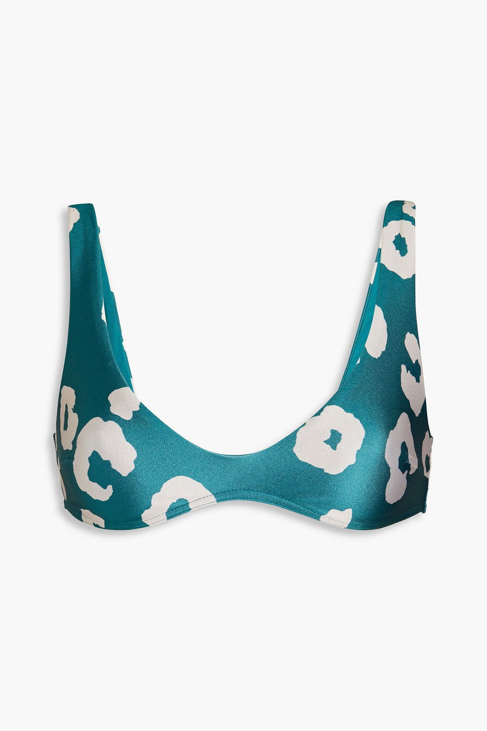 ZIMMERMANN Leopard-Print Triangle Bikini Top in Blue | Endource