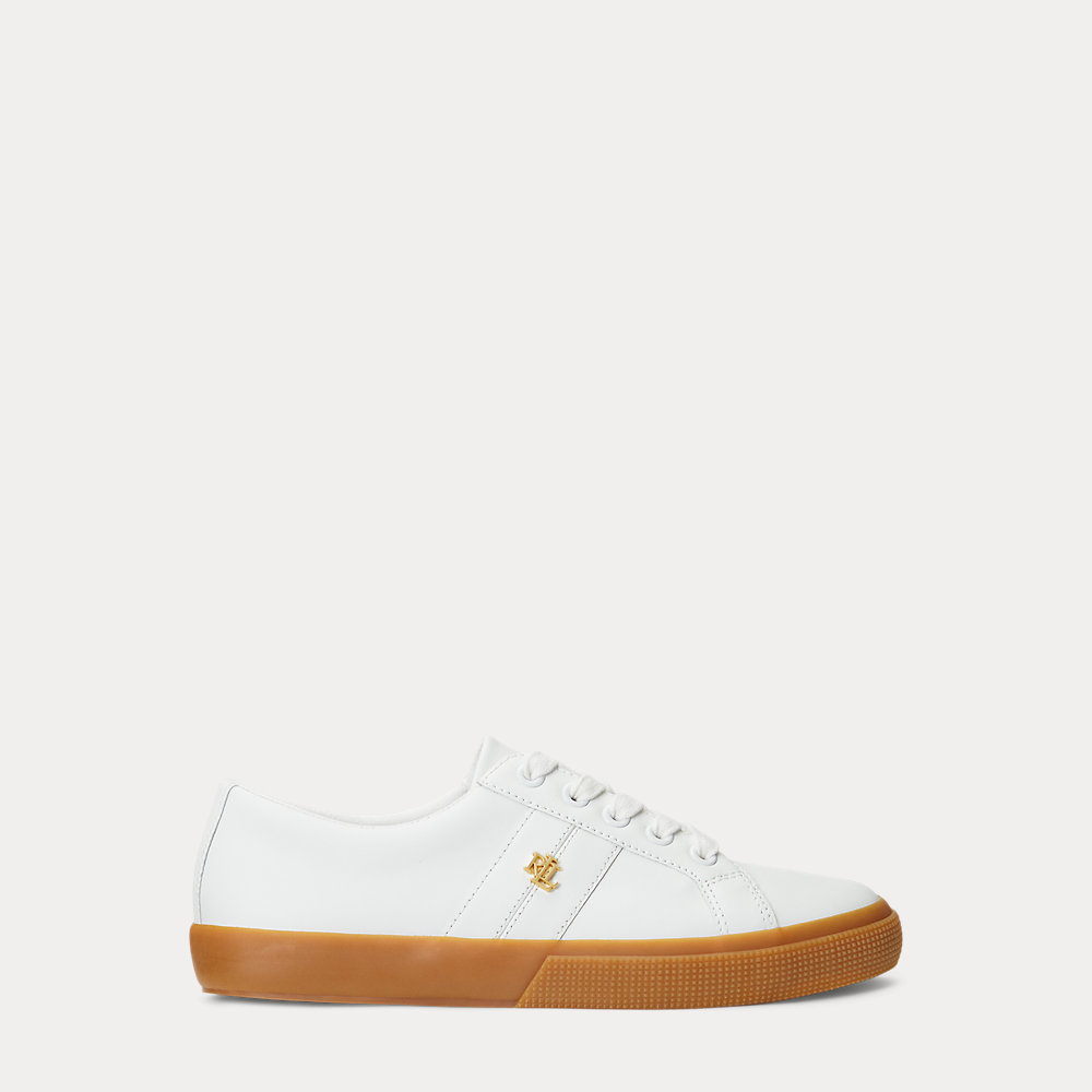 LAUREN RALPH LAUREN Janson IV Action Leather Trainer in White | Endource